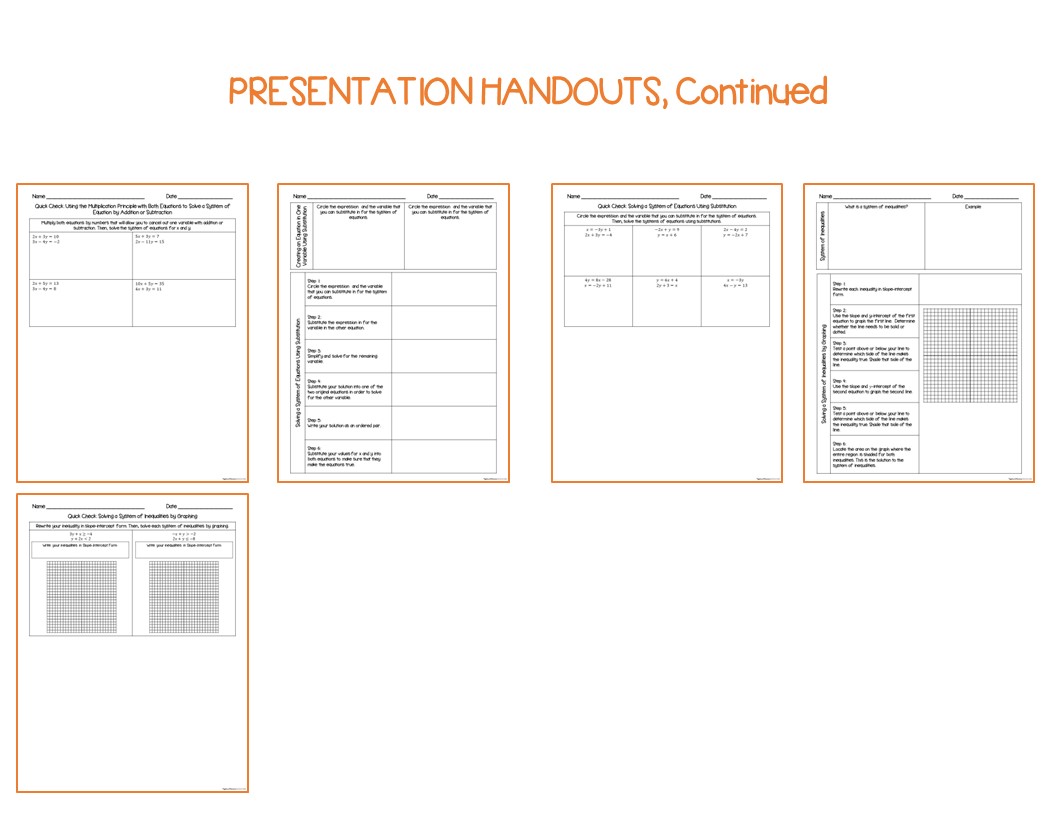 Systems of Equations - Algebra Guided Note-Taking Activities | Made By ...