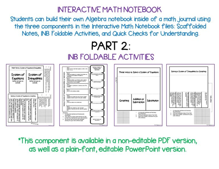 Systems of Equations - Algebra Guided Note-Taking Activities | Made By ...