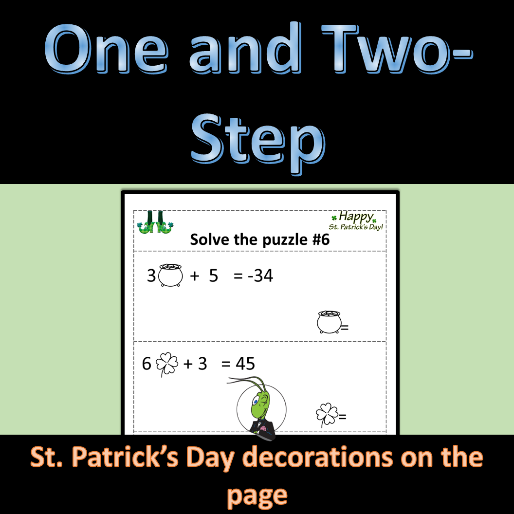St. Patrick's Day Solving Equations | Number Sense Logic Puzzles ...