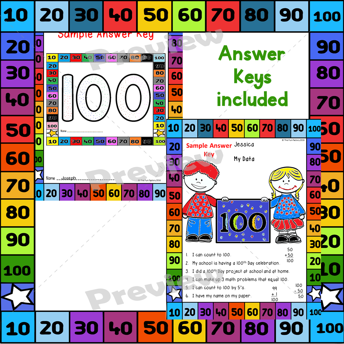 100th Day of School Activities | Read and Color Following Directions ...