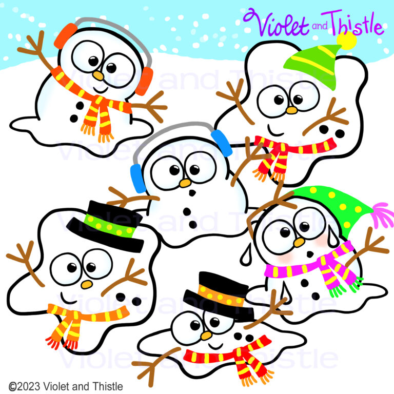 Snowman Clipart Melting Snowmen Clip Art Frosty Sneezy Fun Cute Happy ...