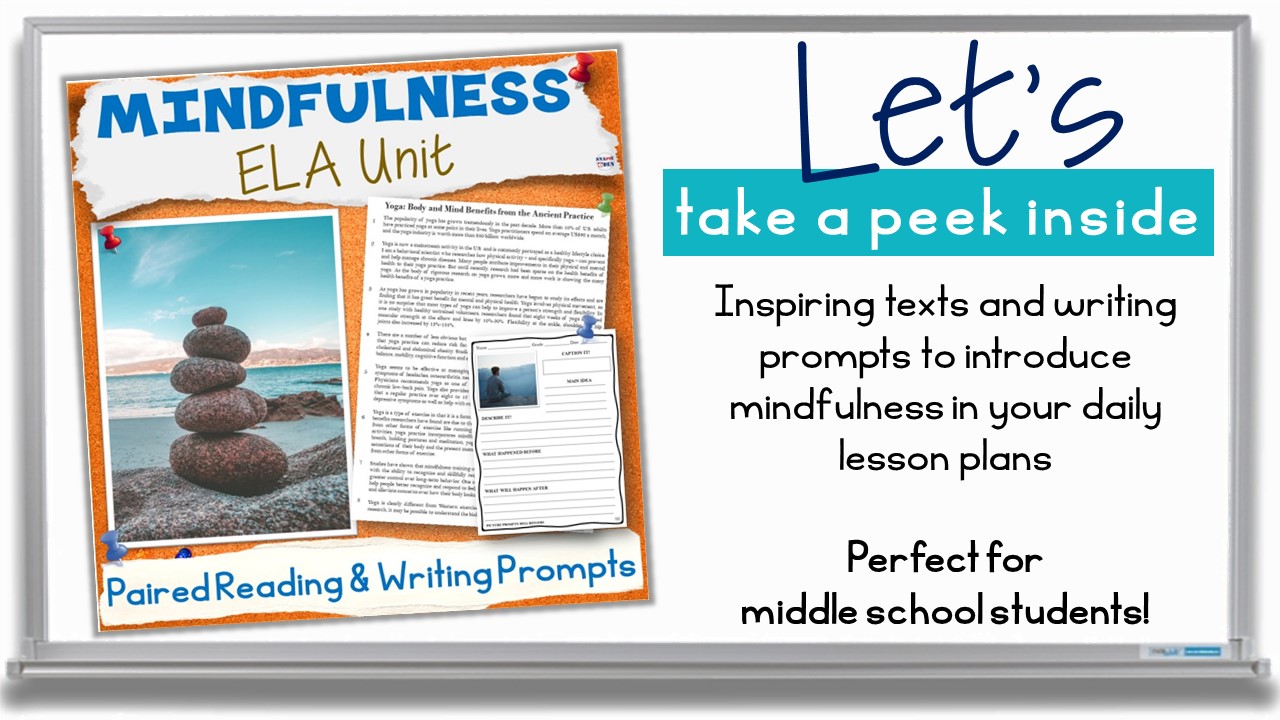 Mindfulness Unit - Paired Reading Texts, Activities, Writing Prompts ...