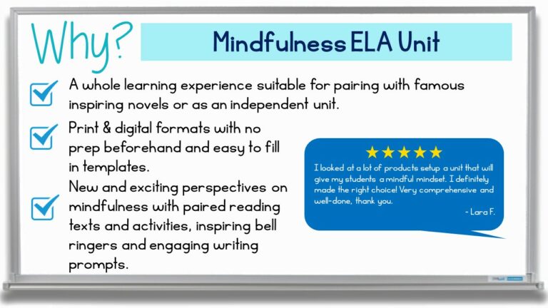 Mindfulness Unit - Paired Reading Texts, Activities, Writing Prompts ...