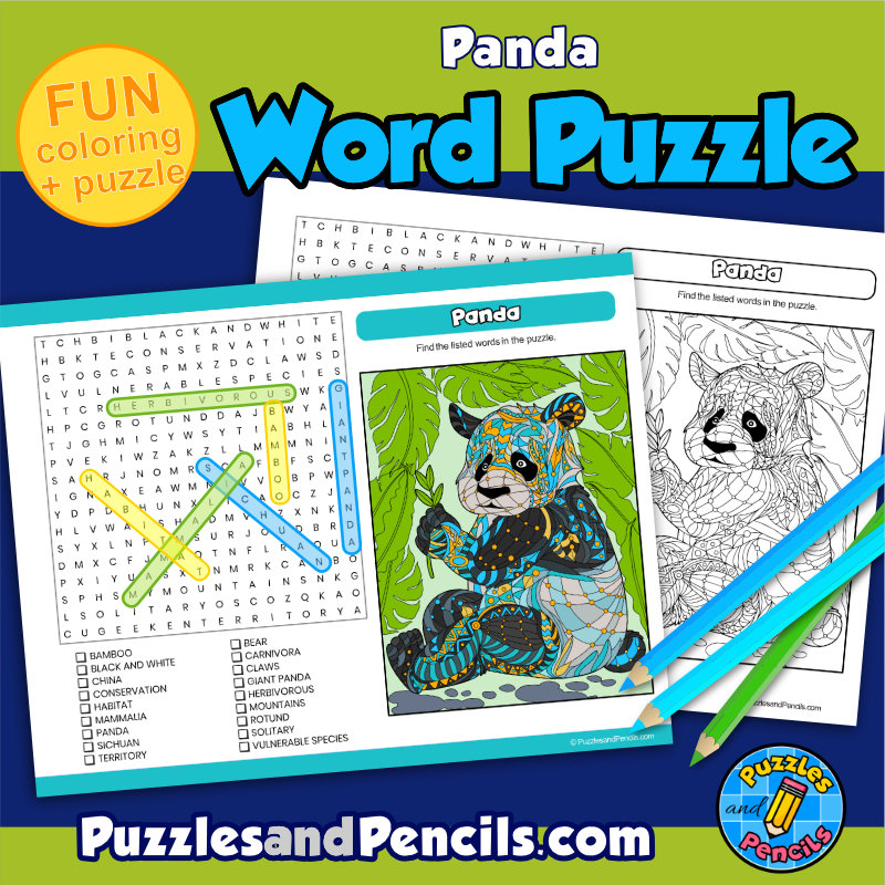 Panda Word Search Puzzle | National Panda Day Wordsearch | Made By Teachers
