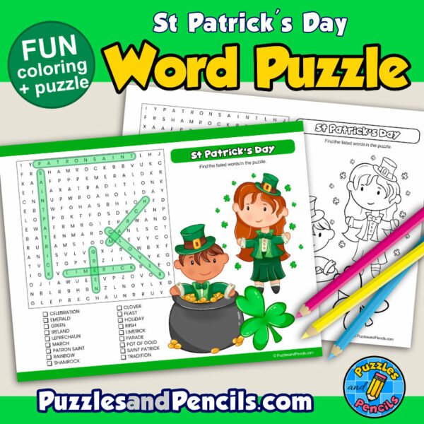 St Patrick's Day Word Search Puzzle | Wordsearch | Made By Teachers