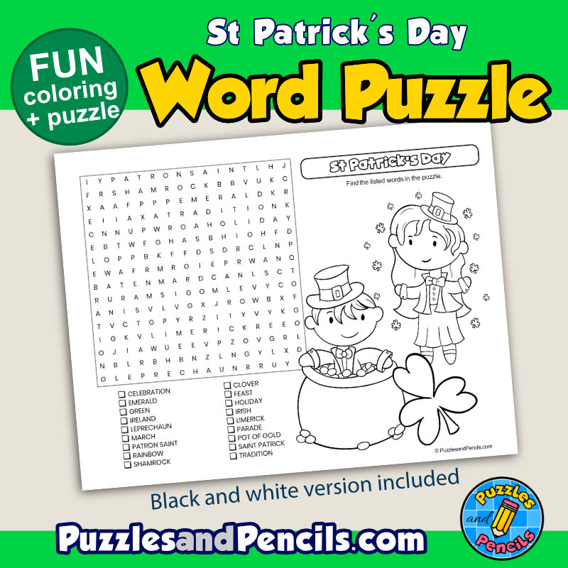 St Patrick's Day Word Search Puzzle | Wordsearch | Made By Teachers