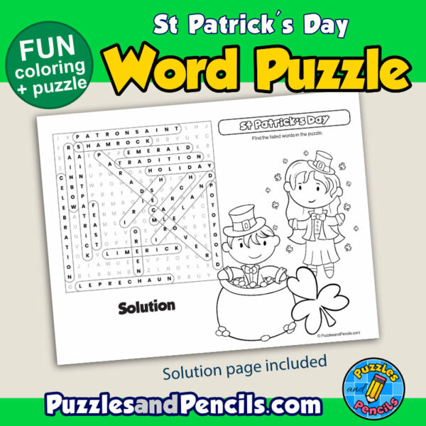 St Patrick's Day Word Search Puzzle | Wordsearch | Made By Teachers