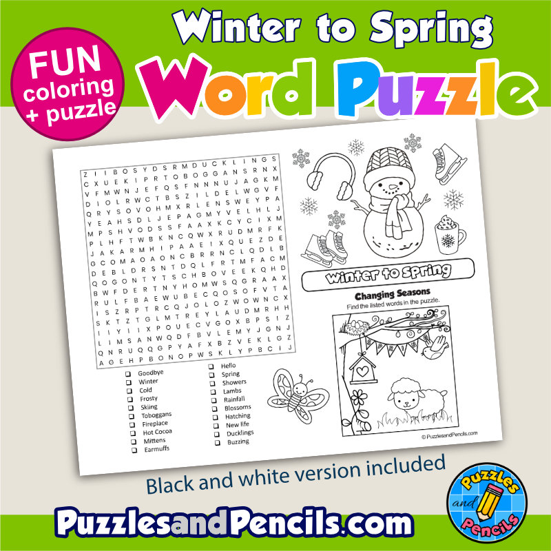 Winter to Spring Word Search Puzzle | Changing Seasons Wordsearch ...