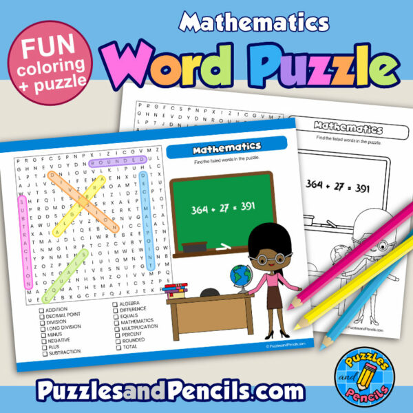 Mathematics Word Search Puzzle | World Maths Day Wordsearch | Made By ...