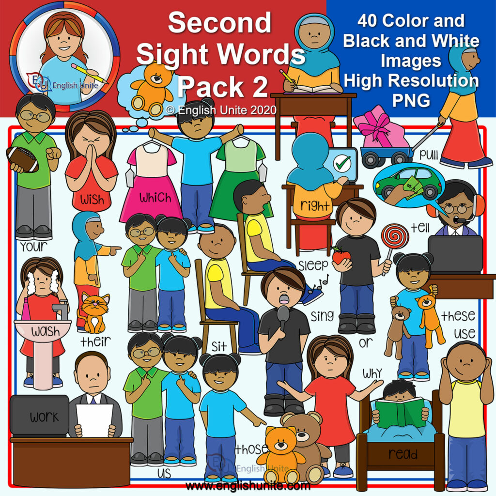 Clip Art - Sight Words - Second Grade Pack 2 | Made By Teachers