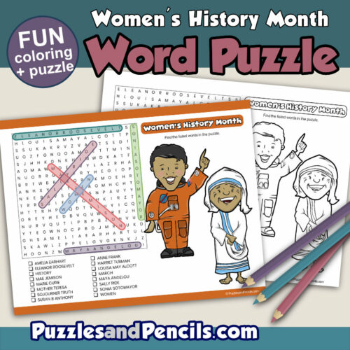 Women's History Month Word Search Puzzle | Women in History Wordsearch ...