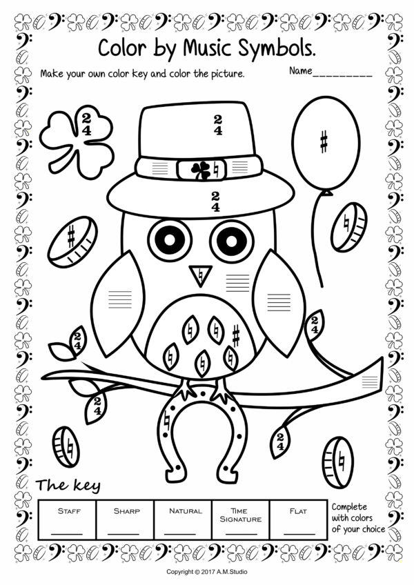 St. Patrick`s Day Color-by-Note Music Sheets | Made By Teachers