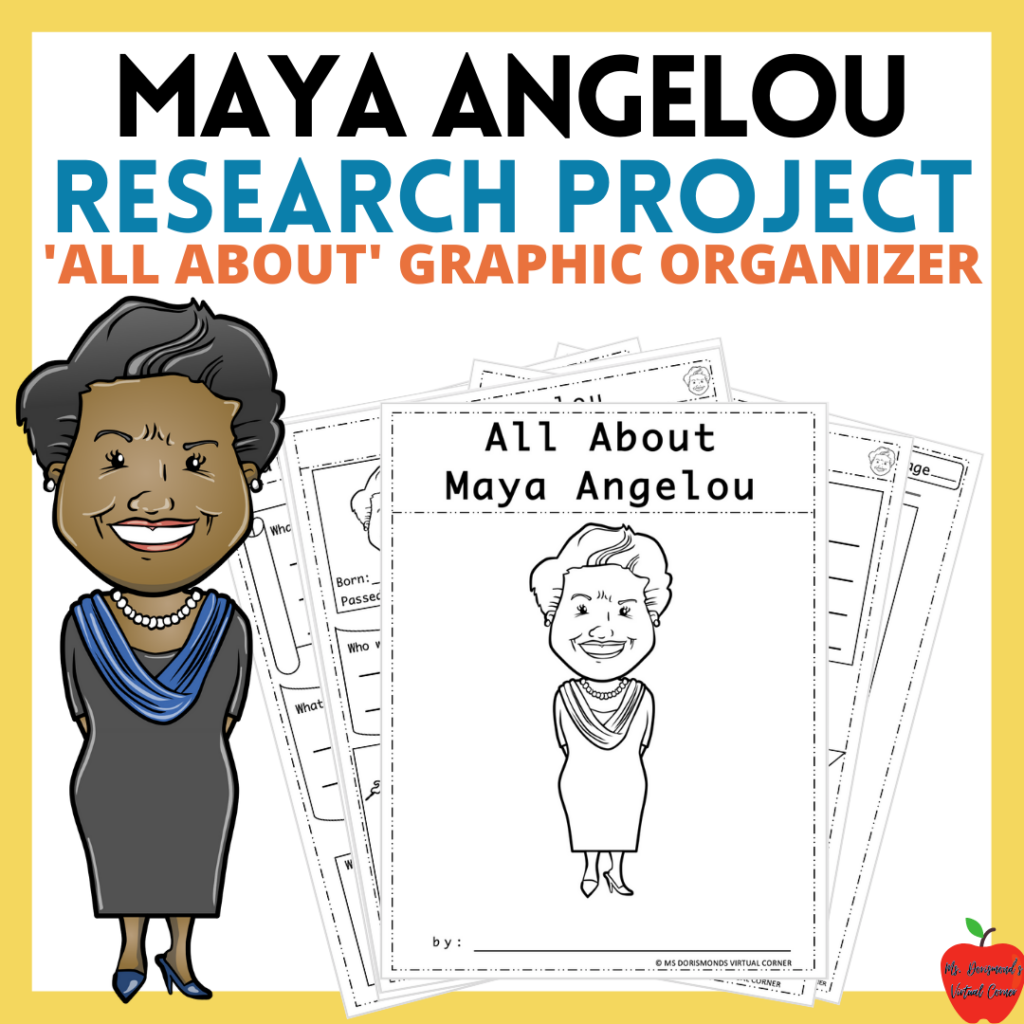 Maya Angelou All-About Research Project Graphic Organizer | Biography ...