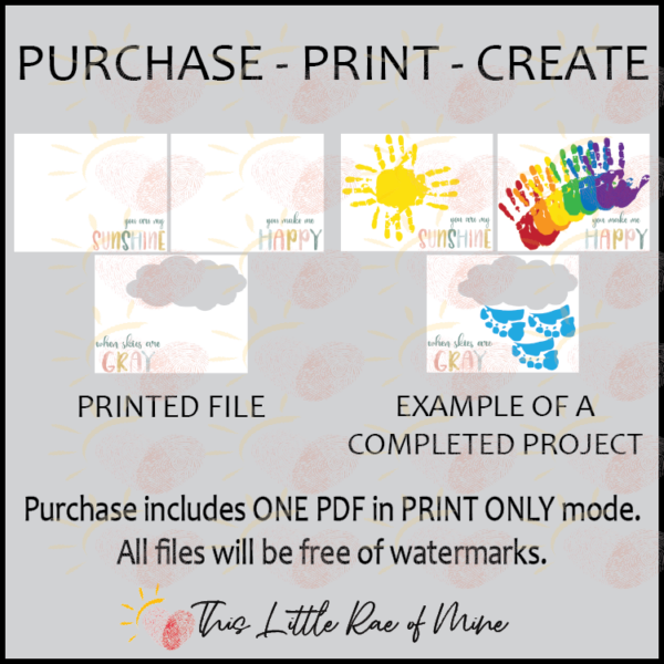 You are my sunshine - sun - rainbow - rain cloud - Handprint Art ...