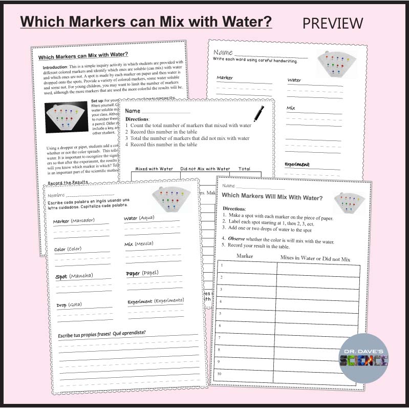 Kindergarten Preschool Science Activity Colorful Markers Hands on ...