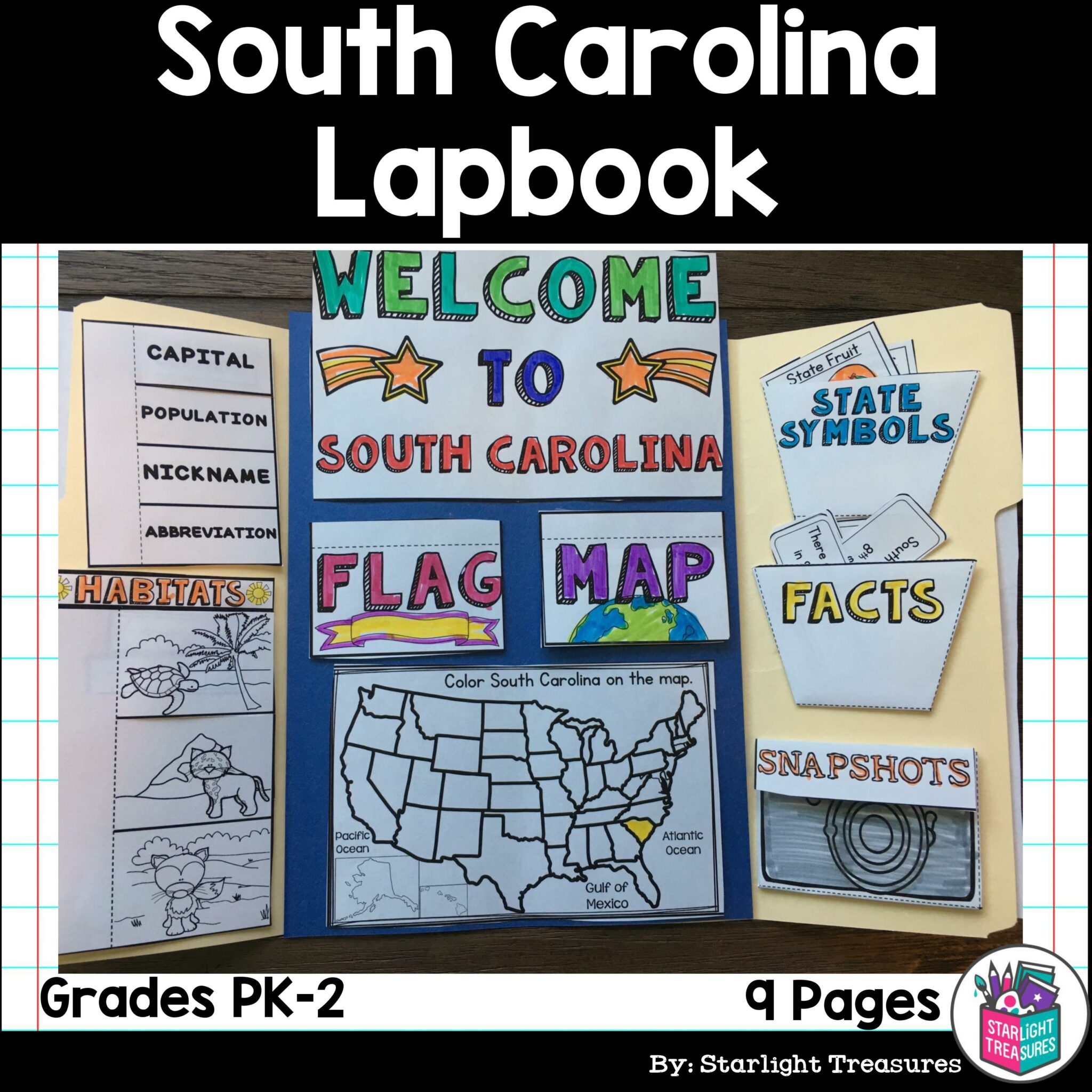 South Carolina Lapbook for Early Learners - A State Study | Made By ...