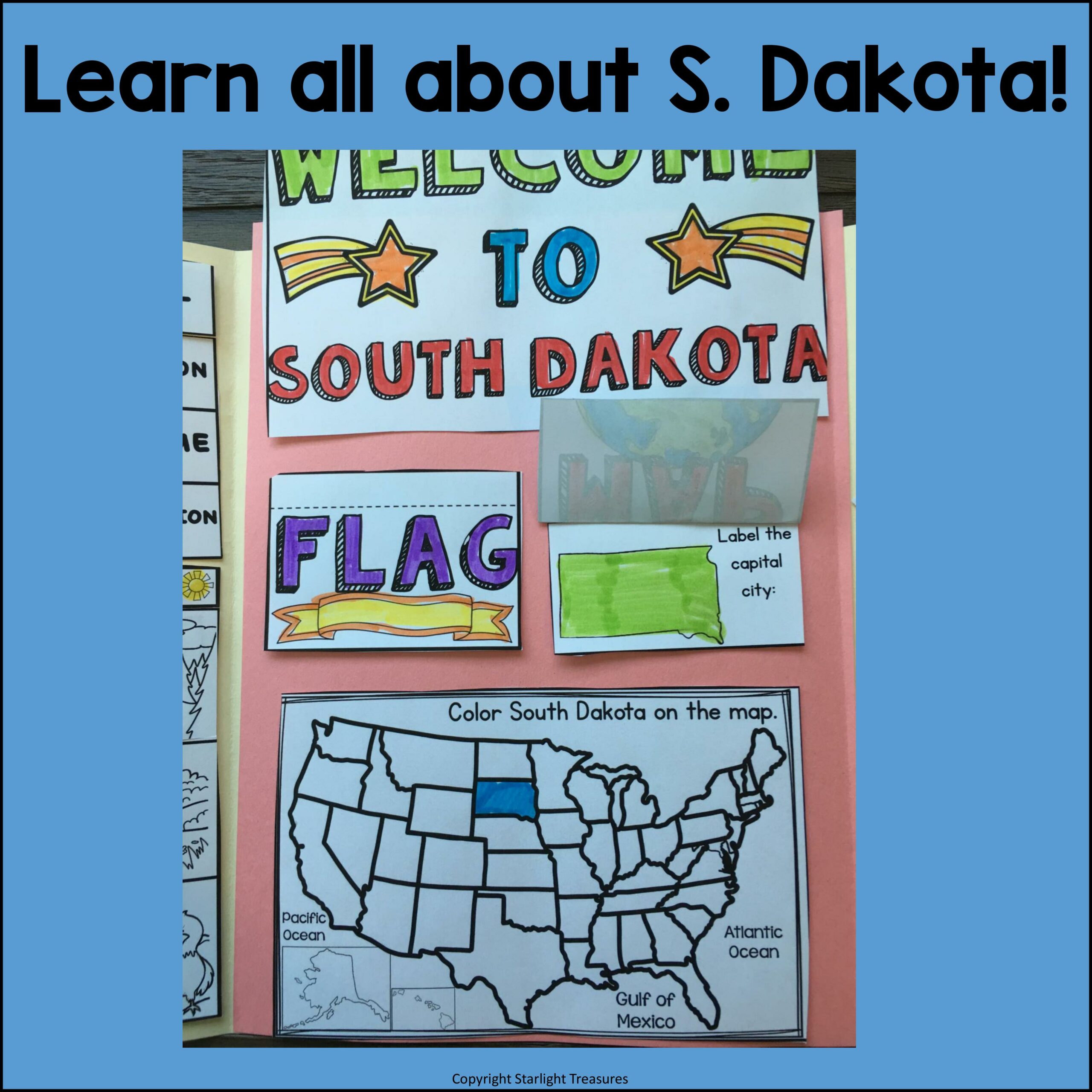 South Dakota Lapbook for Early Learners - A State Study | Made By Teachers