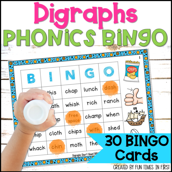Digraphs Bingo Game with Short Vowels | No Prep Phonics Games | Made By Teachers