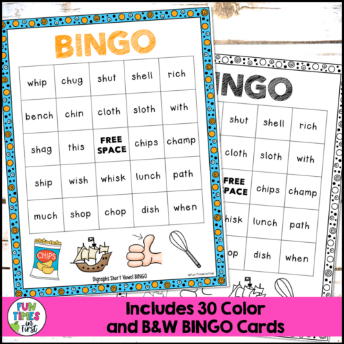 Digraphs Bingo Game with Short Vowels | No Prep Phonics Games | Made By ...