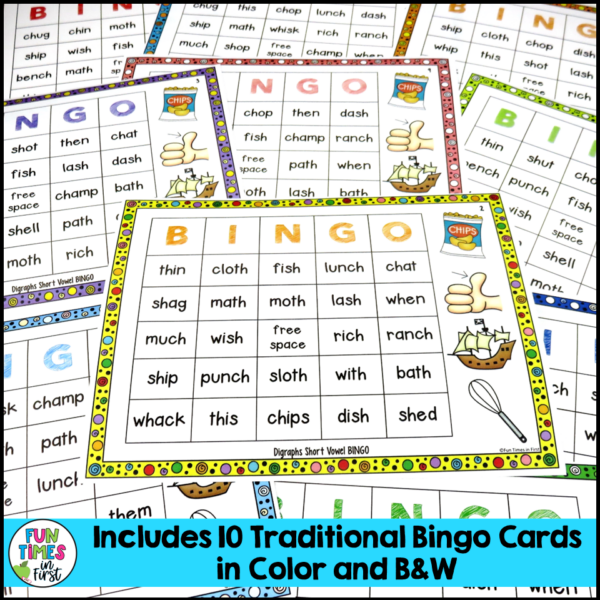 Digraphs Bingo Game with Short Vowels | No Prep Phonics Games | Made By ...