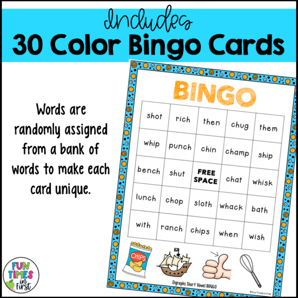 Digraphs Bingo Game with Short Vowels | No Prep Phonics Games | Made By ...