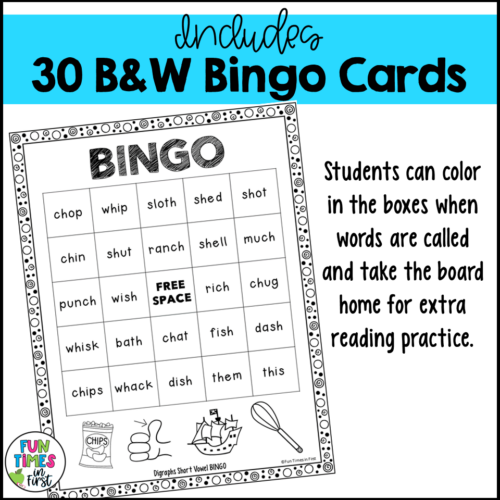 Digraphs Bingo Game with Short Vowels | No Prep Phonics Games | Made By ...