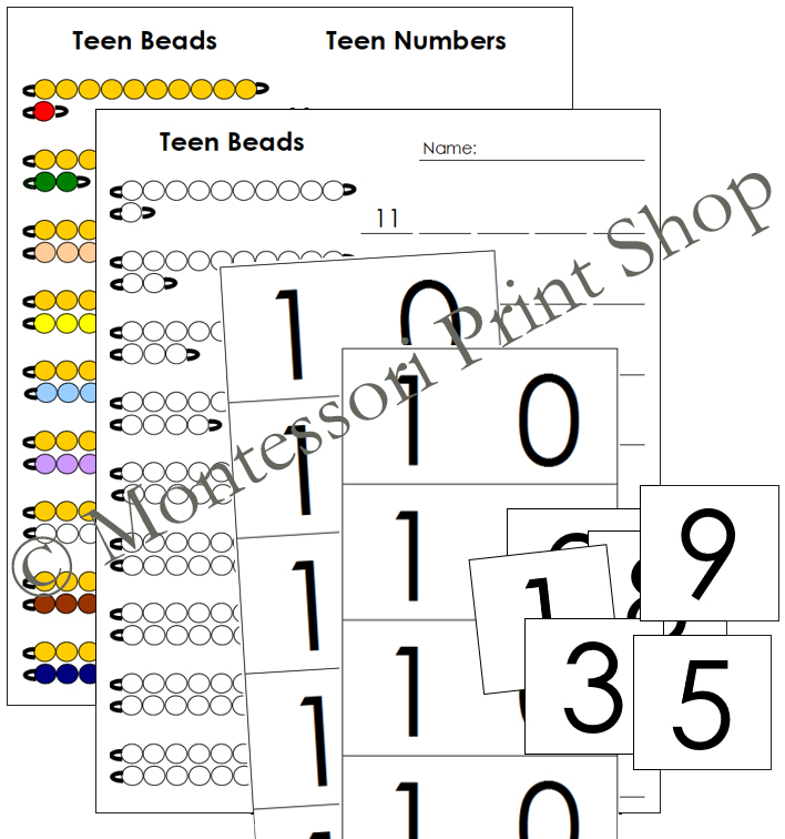 Montessori Teen Boards, Teen Beads, and Worksheets | Made By Teachers