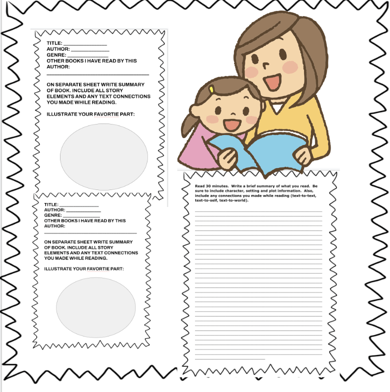 NIGHTLY READING LOG & RESPONSE WITH BOOK REPORT TEMPLATES | Made By ...