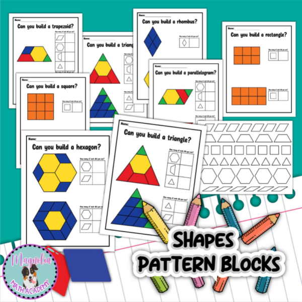 Shapes Pattern Block Task Card Sets | Made By Teachers