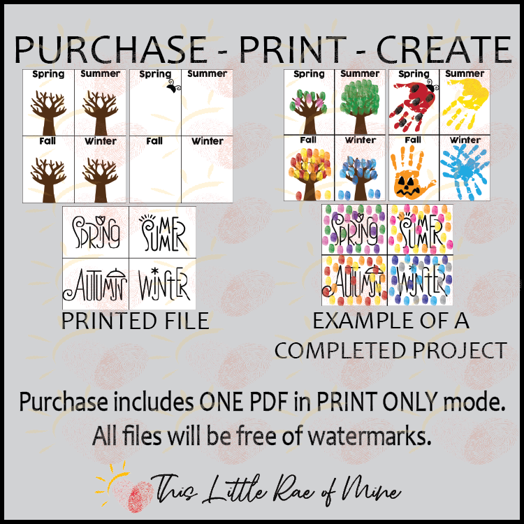 Spring - Summer - Fall - Autumn - Winter - four seasons - printable ...