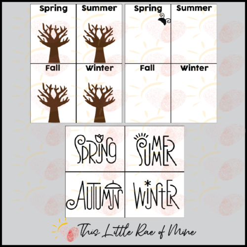 Spring - Summer - Fall - Autumn - Winter - four seasons - printable ...