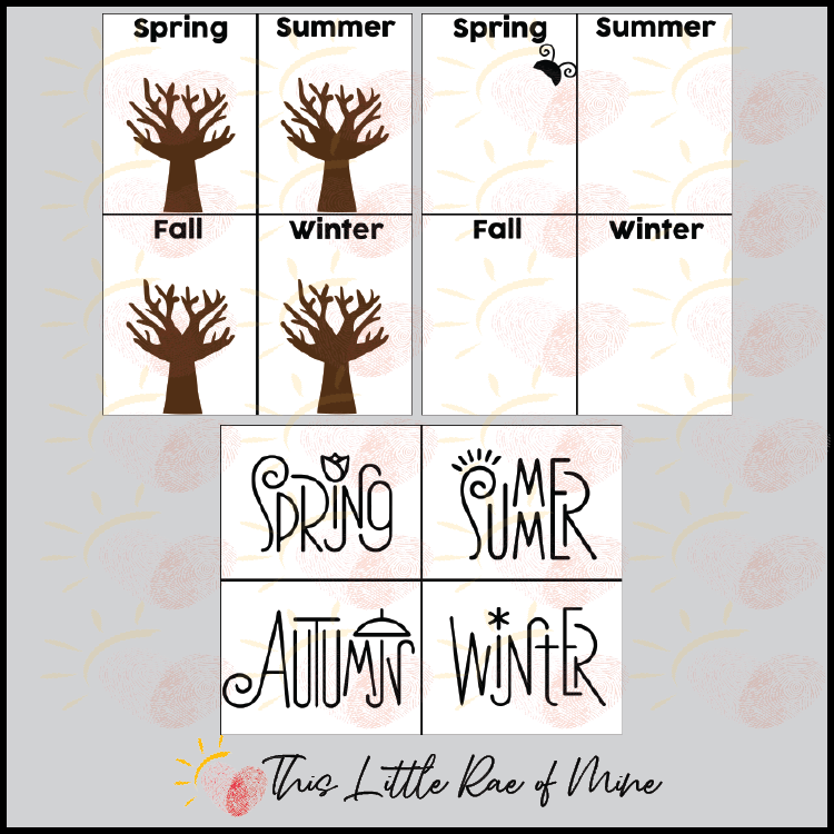 Spring - Summer - Fall - Autumn - Winter - four seasons - printable ...