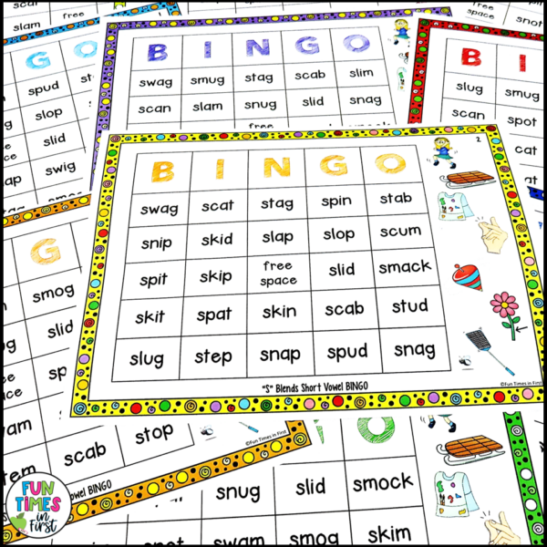 S Blends Short Vowels Bingo Game: No Prep Phonics Games - 1st Grade ...