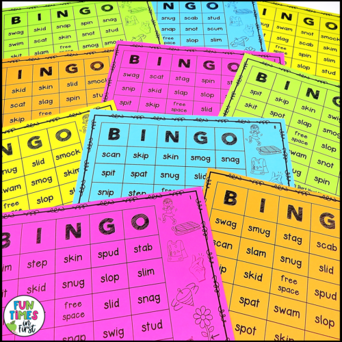 S Blends Short Vowels Bingo Game: No Prep Phonics Games - 1st Grade ...