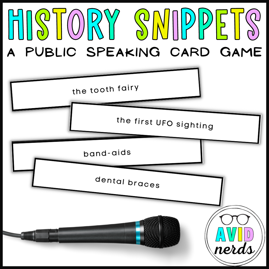 AVID Team Building Public Speaking Card Game Activity for Fun ...