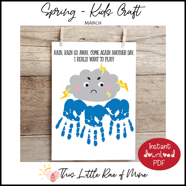 Rain, Rain go away - Spring - Printable - handprint Art - weather ...