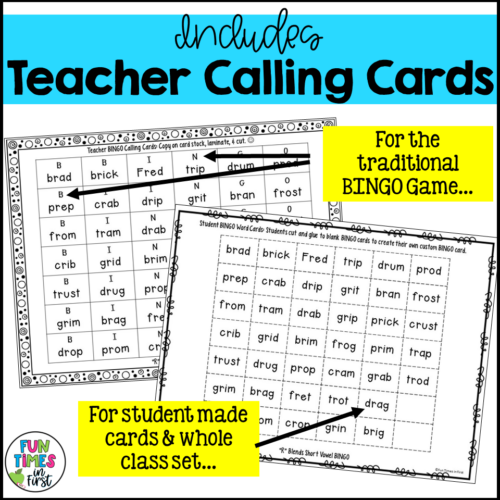 R Blends Short Vowel BINGO Game | No Prep Phonics Games | 1st Grade ...