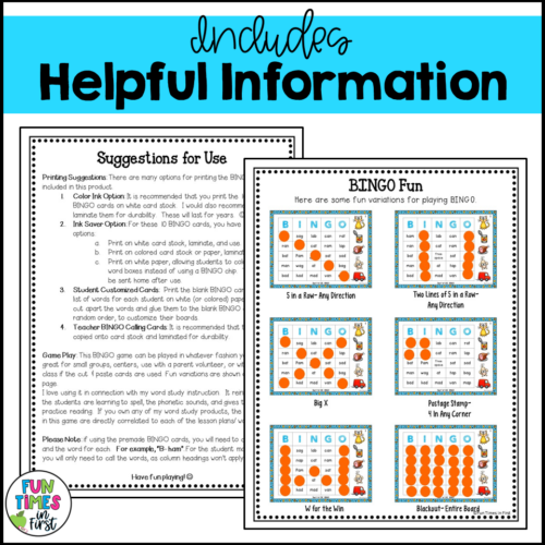 R Blends Short Vowel BINGO Game | No Prep Phonics Games | 1st Grade ...
