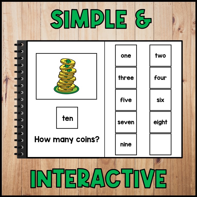 St. Patrick’s Day Adapted Books | Counting 1 to 10 Gold Coins ...