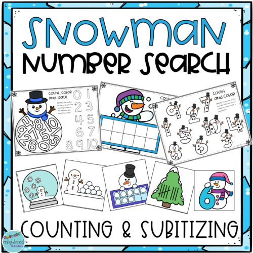 Winter Subitizing Number Mats Snowman Counting Winter Number Sense ...