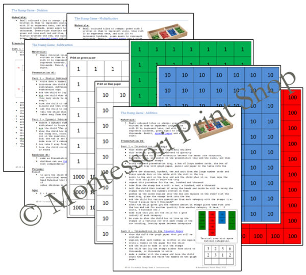 Montessori Stamp Game with Instructions - Math Operations | Made By ...