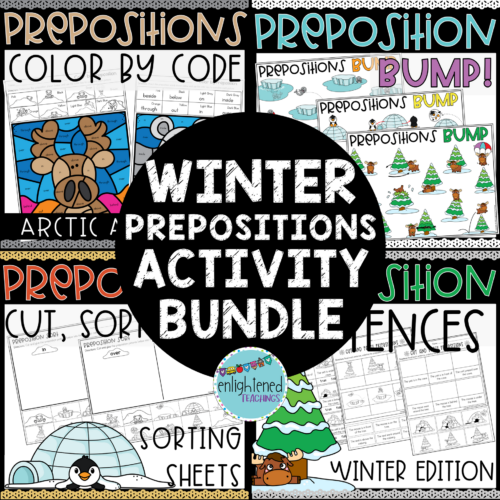 Winter Preposition Worksheets and Activities BUNDLE Winter Spatial ...