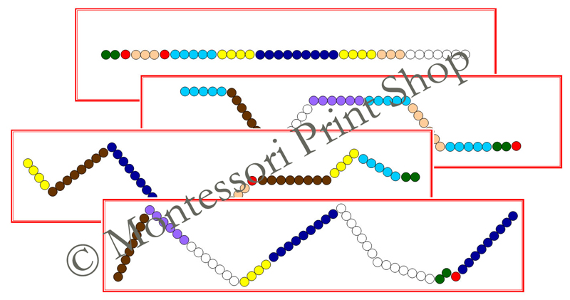 Montessori Addition Snake Game Task Cards (color borders) - Made By ...