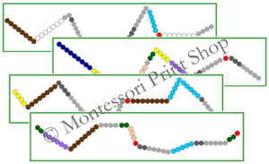 Montessori Subtraction Snake Game Task Cards (color borders) | Made By ...