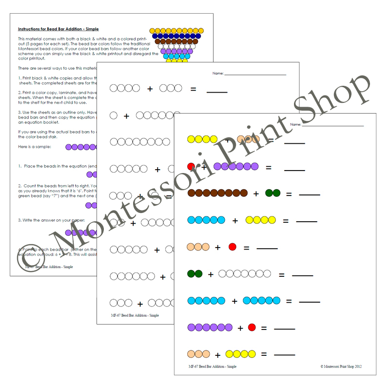 Addition with Montessori Bead Bars - Static Addition | Made By Teachers