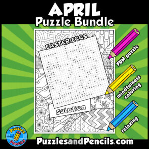 April Word Search Puzzle Activity Page BUNDLE | 15 Wordsearch Puzzles ...