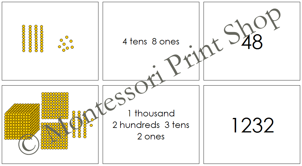Montessori Golden Beads Place Value Matching Cards | Made By Teachers