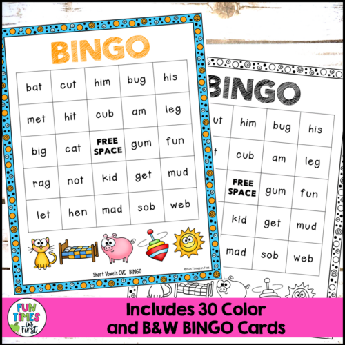 CVC Bingo | No Prep Phonics Games | CVC Words | FREE | Made By Teachers