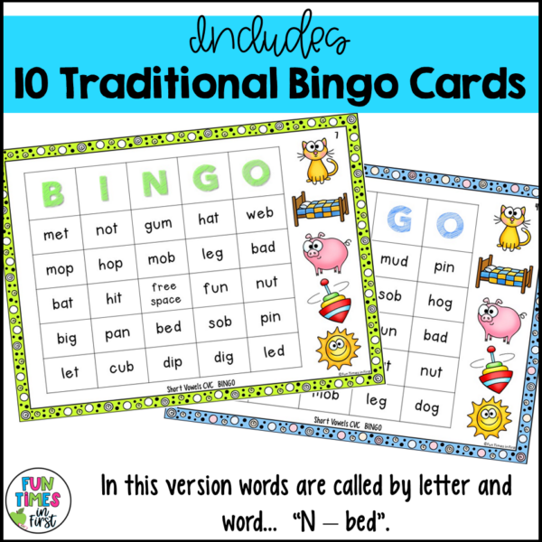CVC Bingo | No Prep Phonics Games | CVC Words | FREE | Made By Teachers
