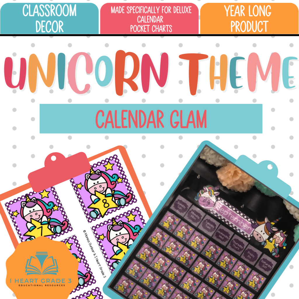 Calendar Glam: Unicorn Theme | Made By Teachers